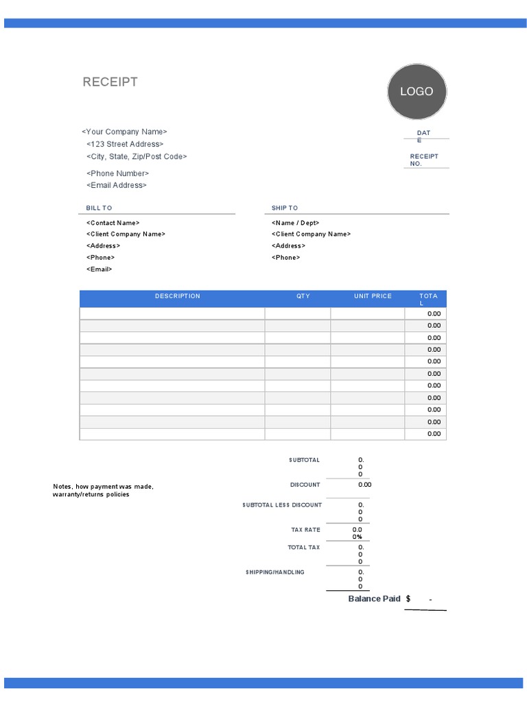 Generic Receipt Template in Word | PDF | Receipt | Government