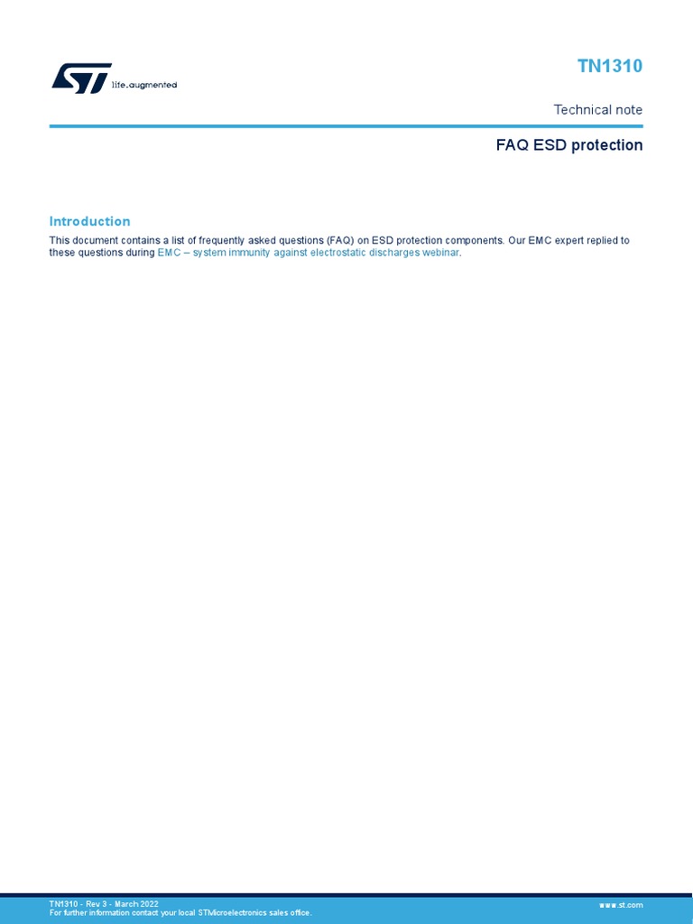 Faq Esd Protection | PDF | Electrostatic Discharge | Electrostatics