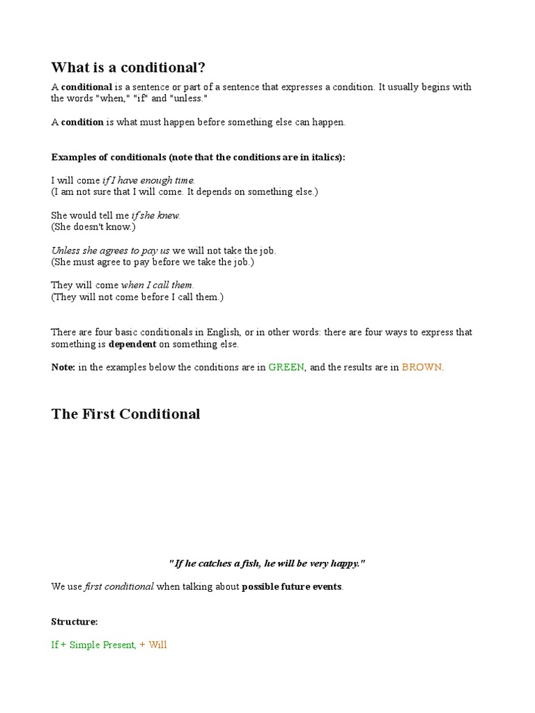 Conditionals 0,1,2,3 | PDF | Grammar | Linguistics