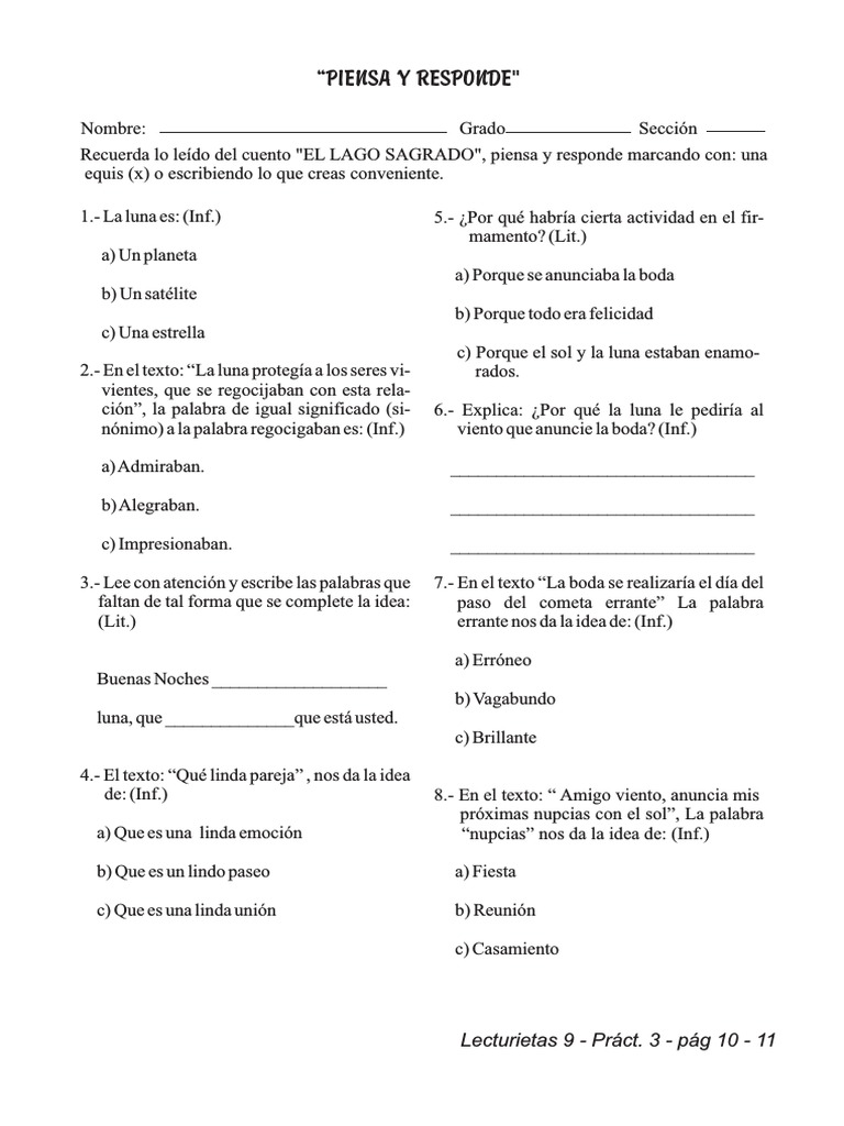 El Lago Sagrado-Pract 3 | PDF