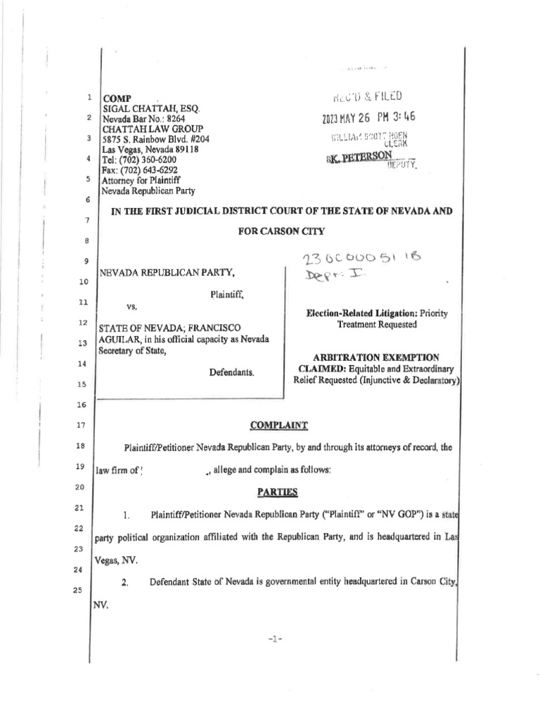 Nevada Republican Party v. Nevada | PDF