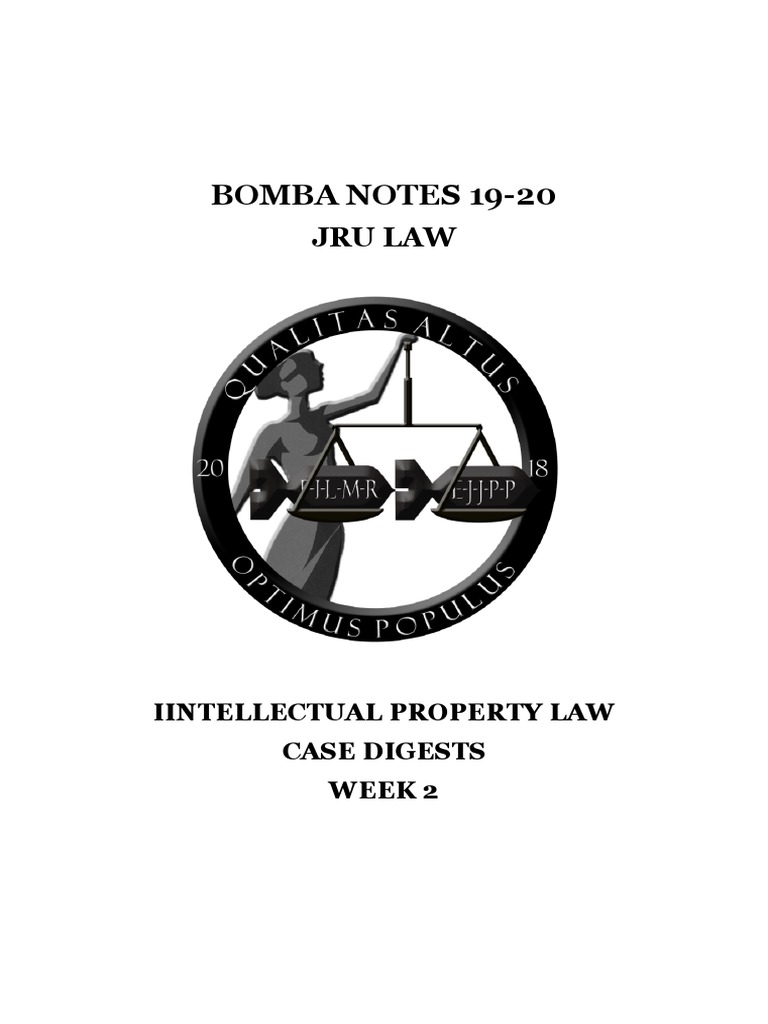 Ipl Week 2 Final Case Digests | PDF | Trademark | Hamburgers