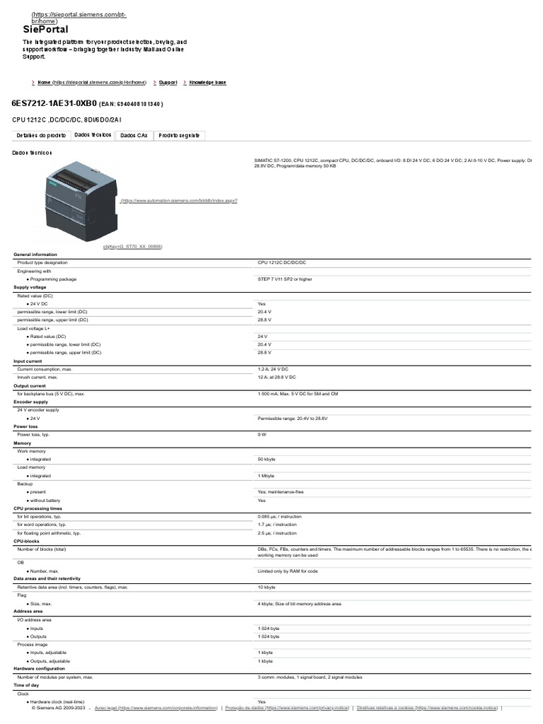 6ES7212-1AE31-0XB0 - Industry Support Siemens | PDF | Electromagnetic Interference | Electronics