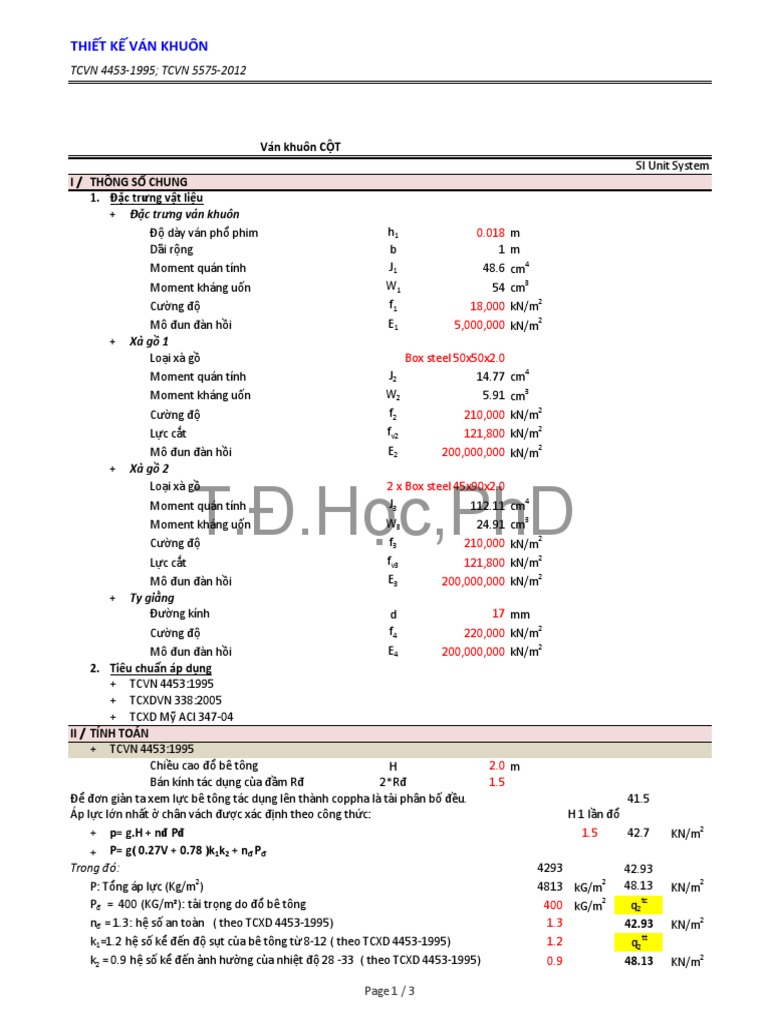 Vidu - Tinh Toan VK Cot | PDF