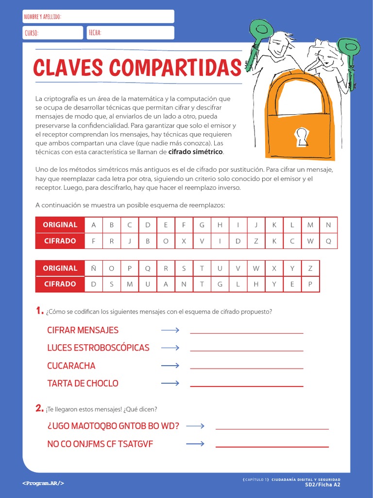 Ejercicios de Criptografía para Niños | PDF | Cifrado | Criptografía