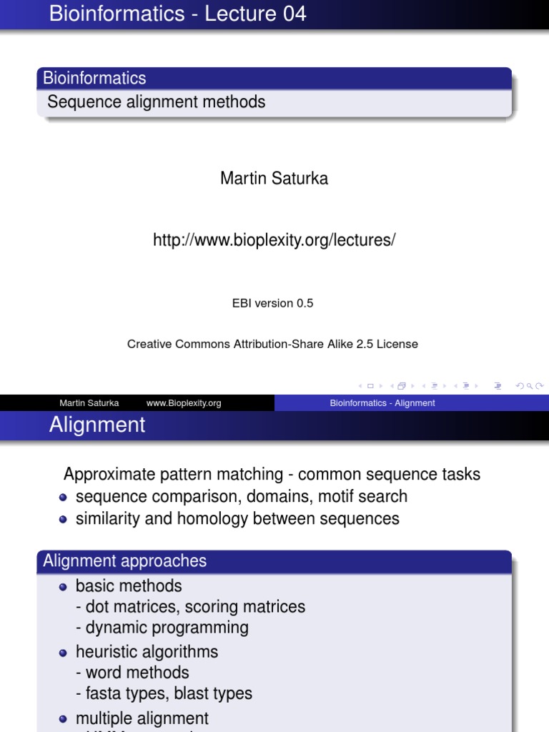 Bioinformatics: Sequence Alignment Methods | PDF | Sequence Alignment ...