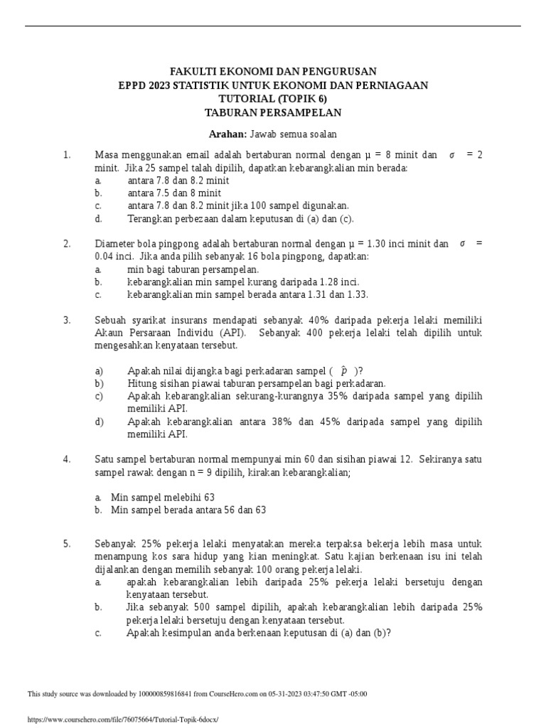Tutorial Topik 6 | PDF