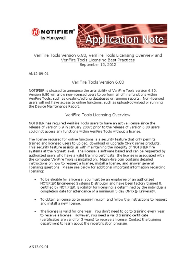 An12 09 01 Verifire Tools 6 80 Licensing Overview Pdf License Computer Security