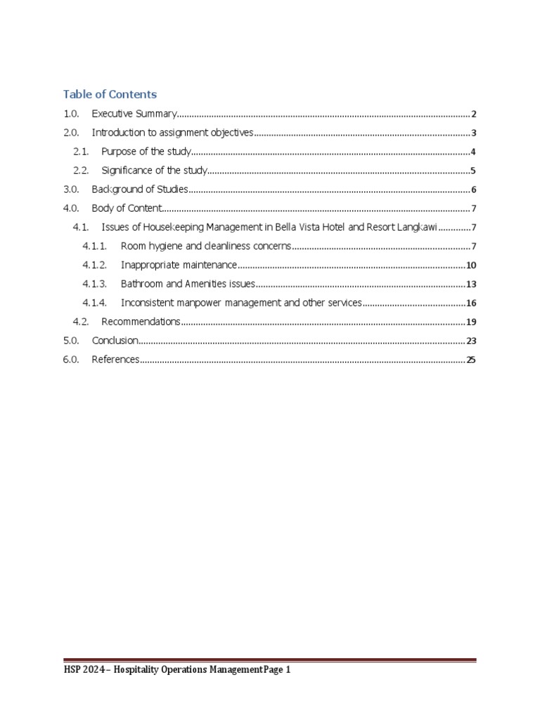 Hospitality Operation Management | PDF