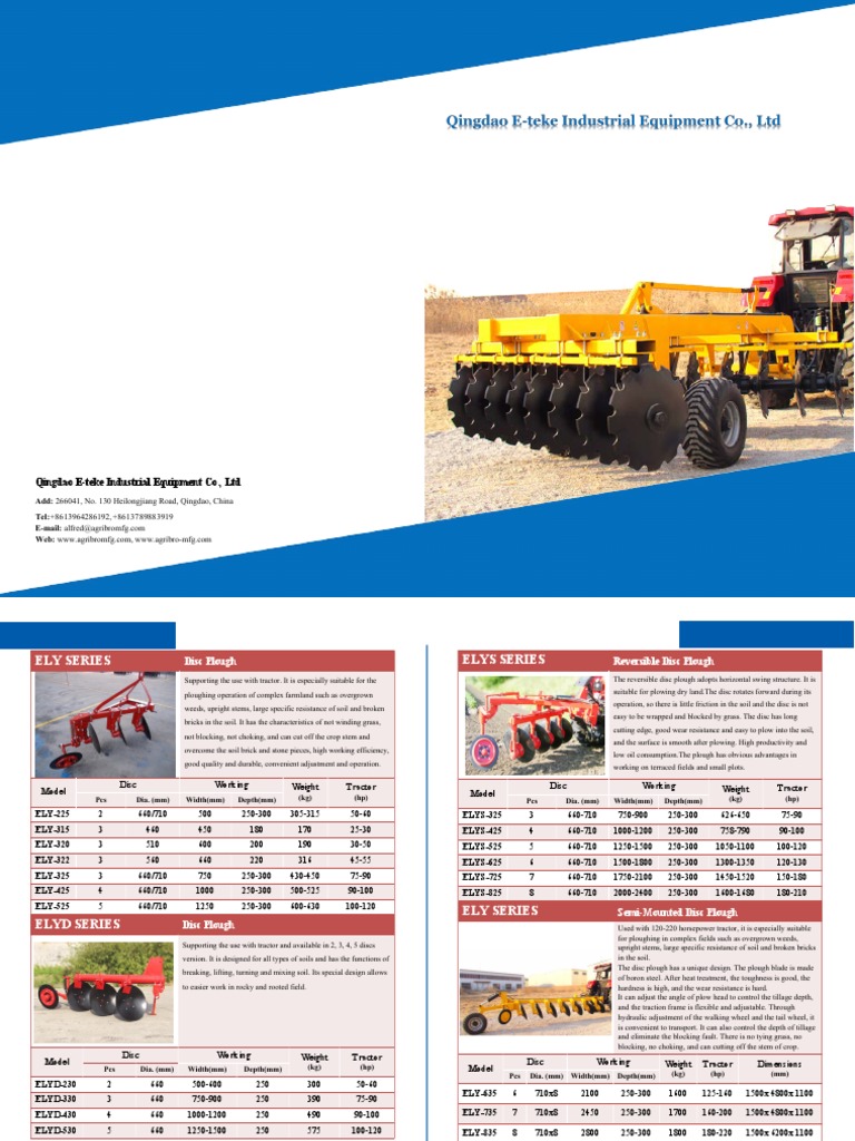 Agri Catalogue-2022 | Download Free PDF | Plough | Tractor