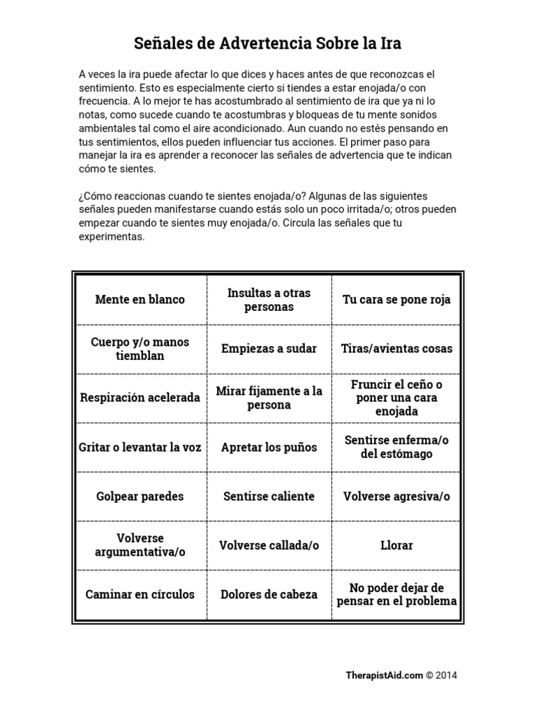 Anger Warning Signs | PDF