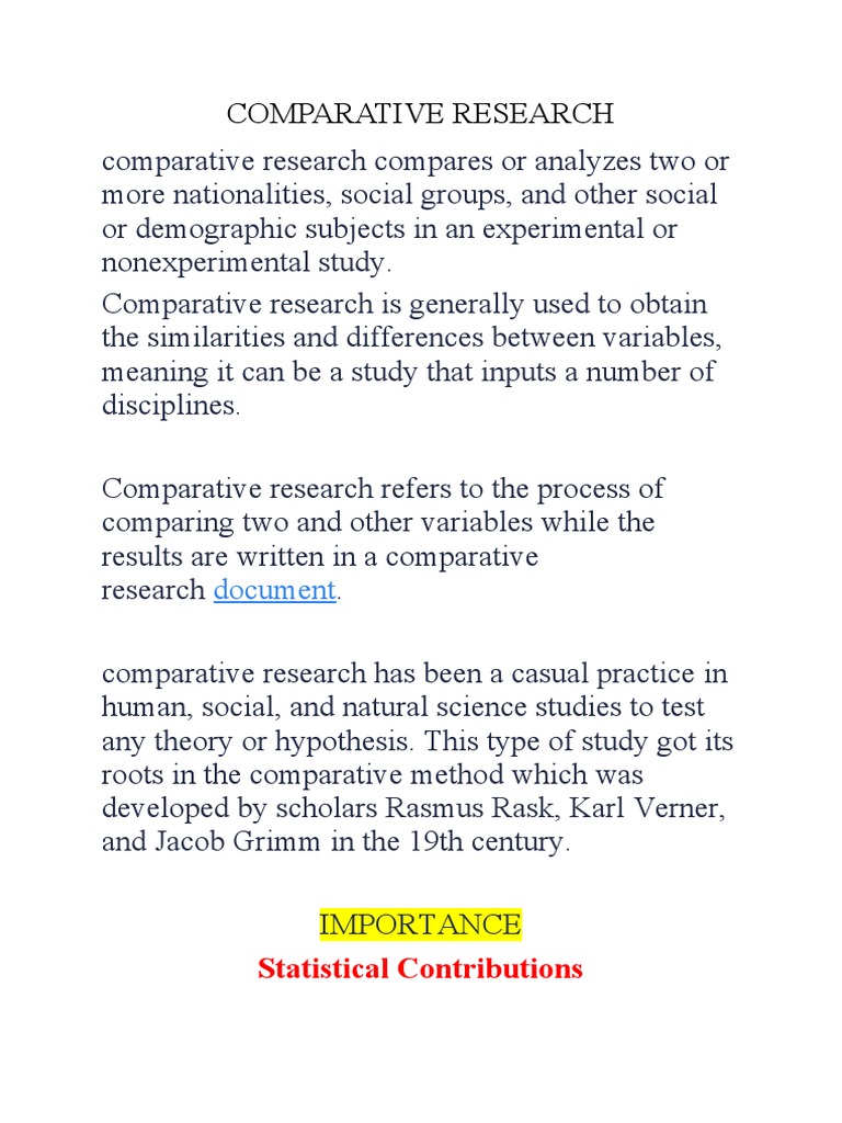 Comparative Research | PDF