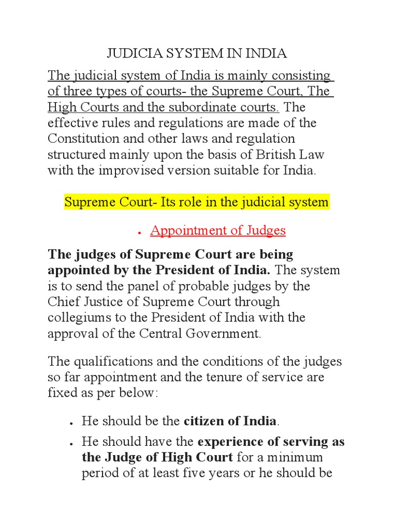 Judicial System in India | PDF | Supreme Courts | Judge