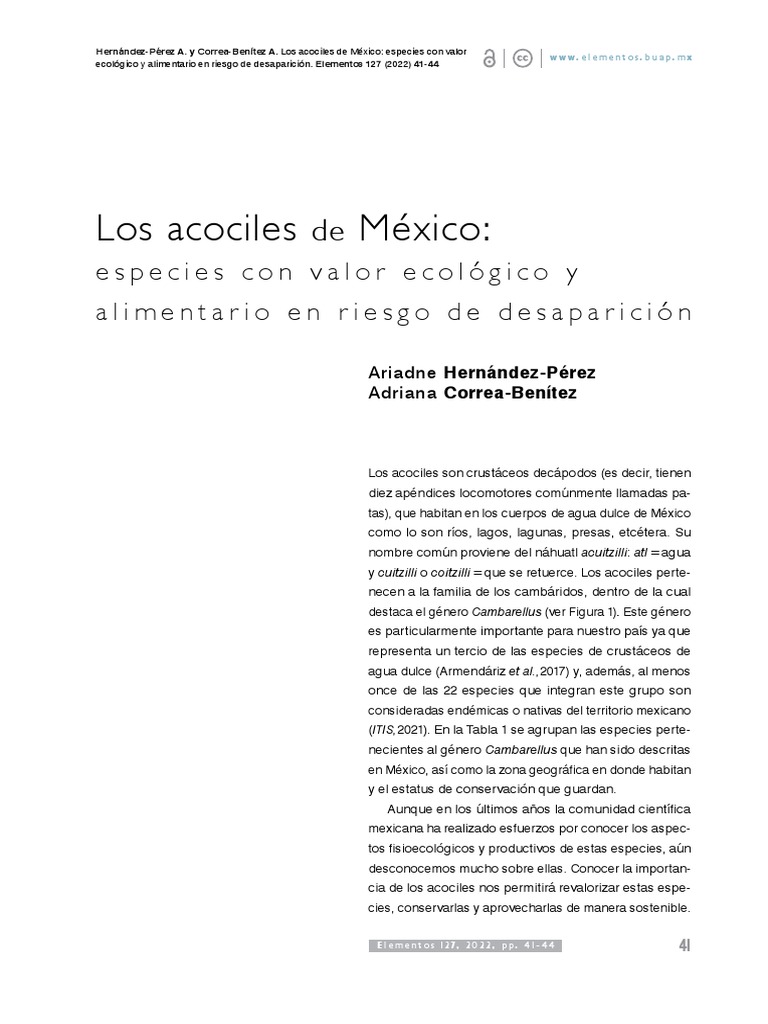 Los Acociles México:: Especies Con Valor Ecológico y Alimentario en ...