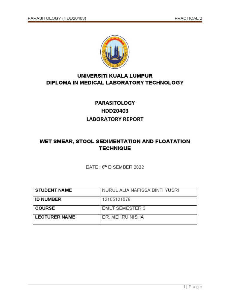 LABREPORT - Parasitology | PDF
