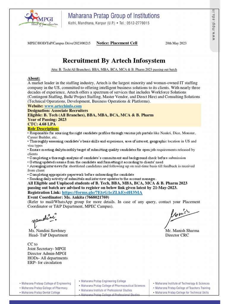 Artech Infosystem 2023 | PDF