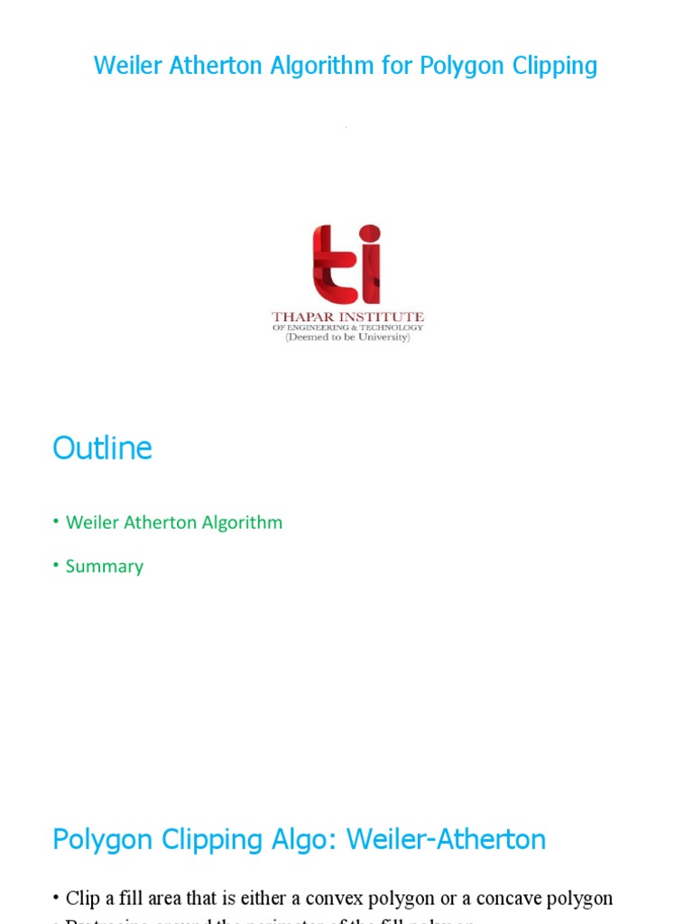 Weiler Atherton Algorithm-Poygon Clipping | PDF | Vertex (Geometry ...