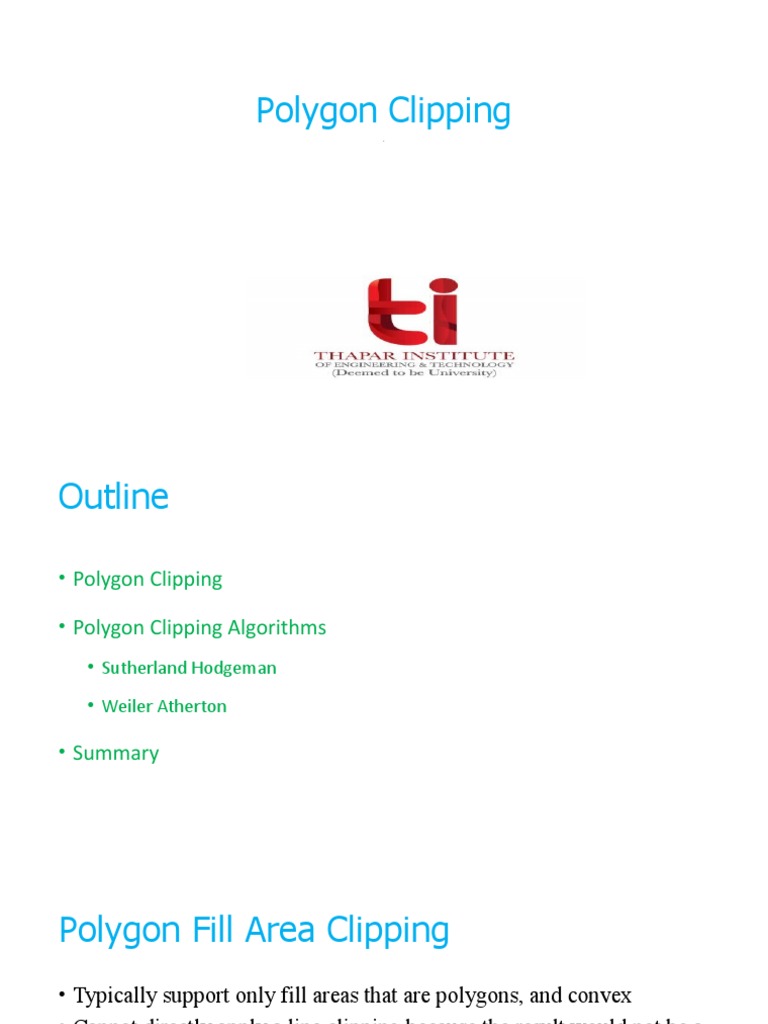 Sutherland Hodgeman Algorithm-Polygon Clipping | PDF | Vertex (Geometry) | Euclidean Geometry