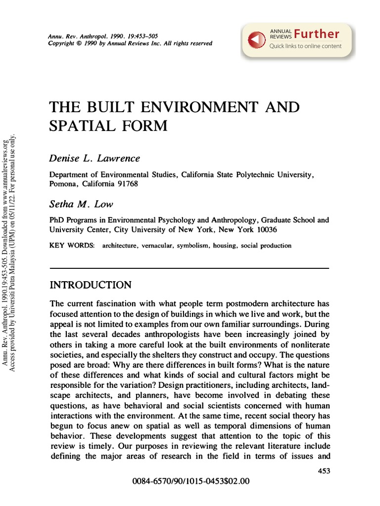 The Built Environment and - Spatial Form | PDF