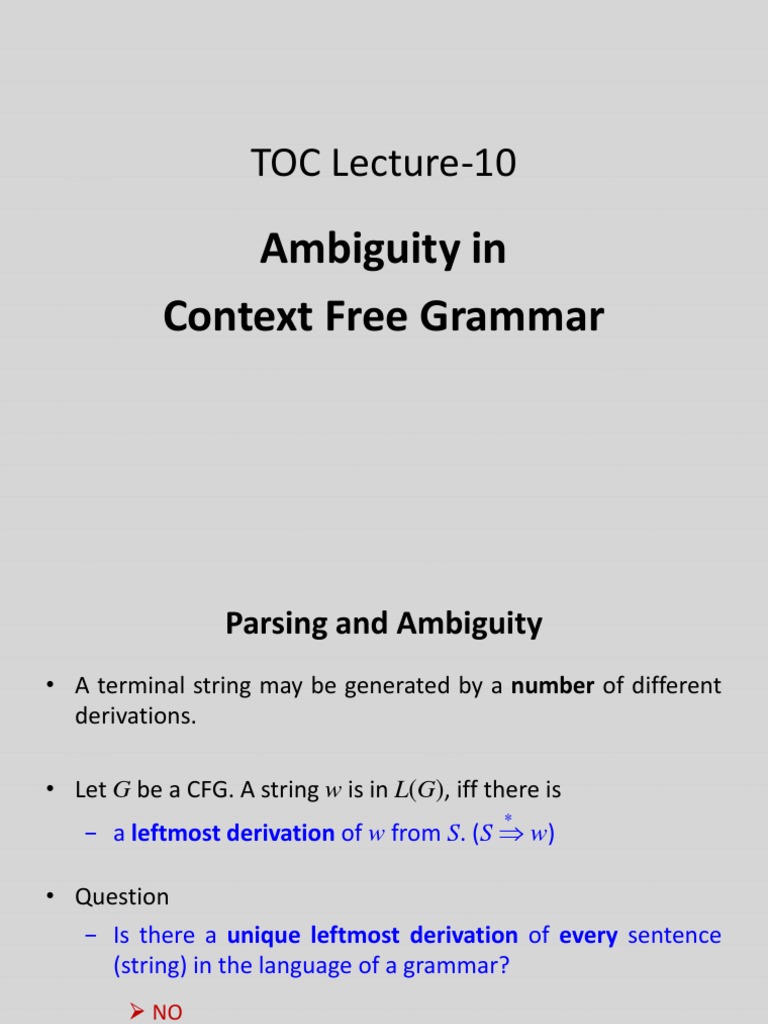 TOC Lecture-10 | PDF | Metalogic | Language Mechanics