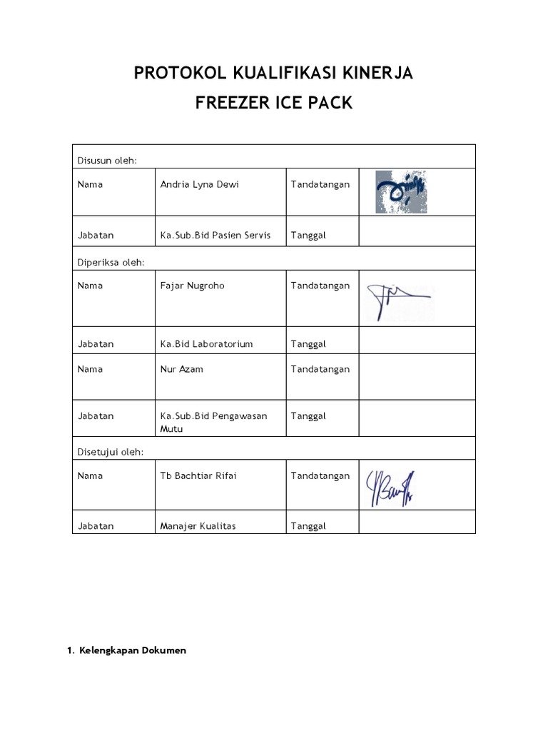 Format Protokol Kualifikasi Kinerja Freezer Ice Pack | PDF Format Protokol Kualifikasi Kinerja Freezer Ice Pack | PDF