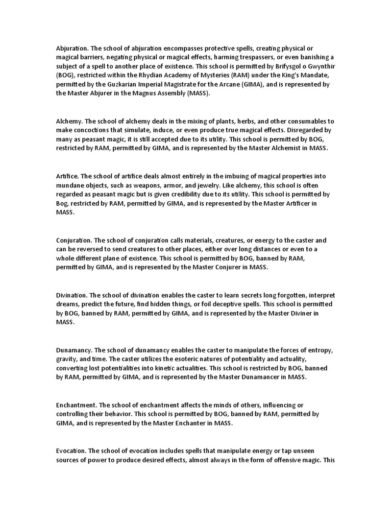 13 Schools of Magic | PDF | Necromancy | Mythological Powers