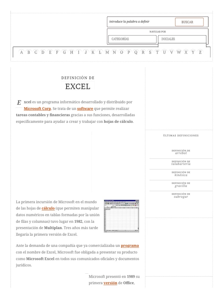 Definición de Excel Qué Es Significado y Concepto | PDF | Microsoft ...