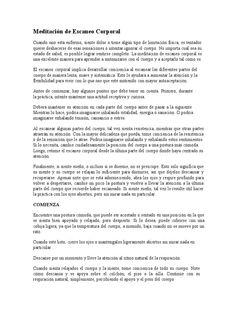 Escaneo Corporal | PDF | Mano | Pie