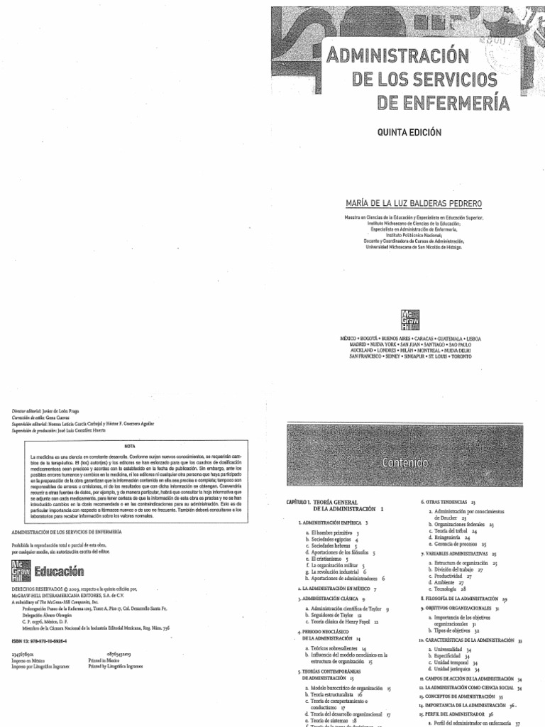 ADMINISTRACION DE LOS SEV. DE ENFERM. 5°EDIC. MARIA DE LA LUZ BALDERAS ...