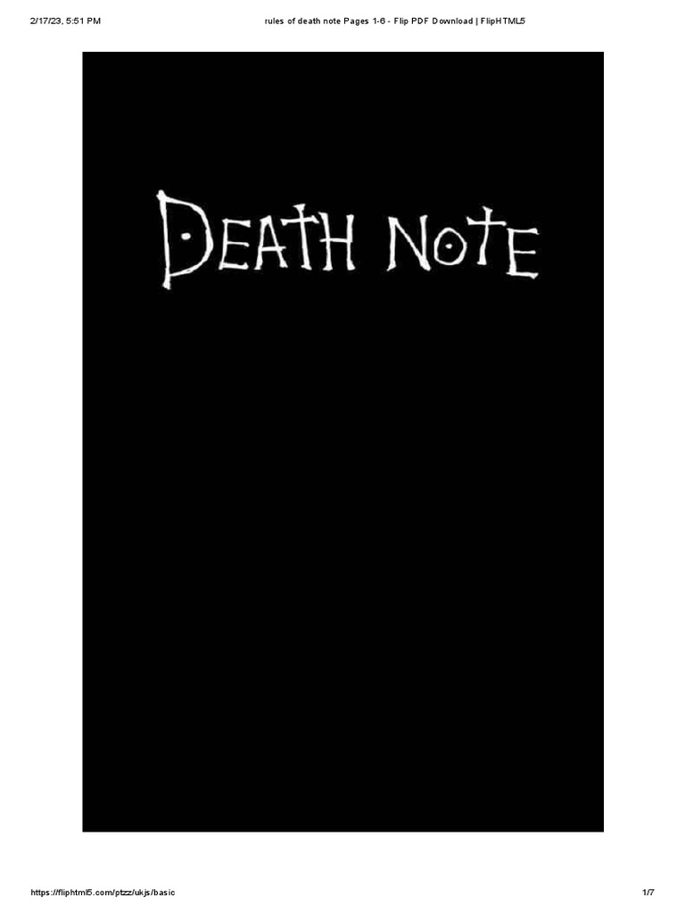 Rules of Death Note Pages 1-6 - Flip PDF Download - FlipHTML5 | PDF