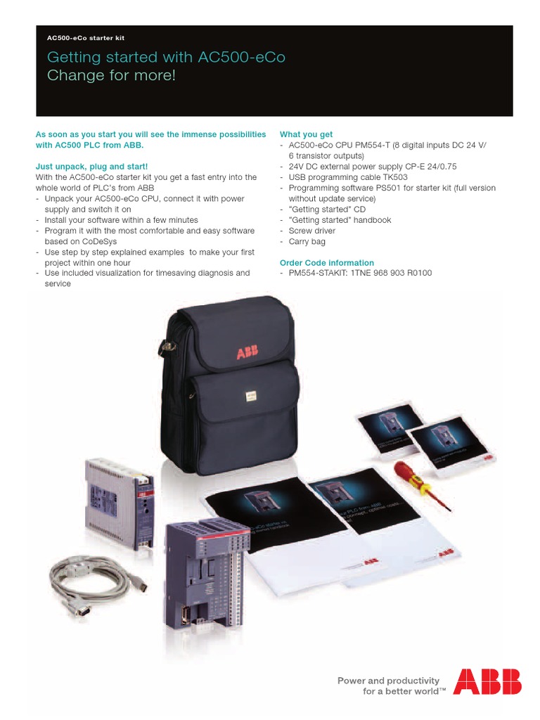 AC500-eCo Kit Starter 2CDC125088L0202 | PDF | Programmable Logic Controller | Electronics