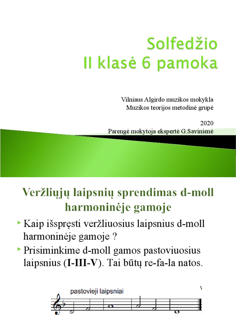 Solfedžio II Kl. 6 Pamoka | PDF