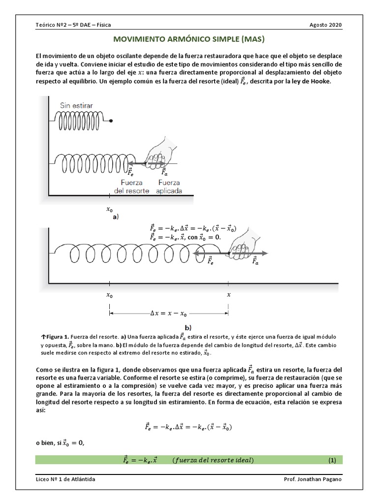 Movimiento Armónico Simple | PDF | Fuerza | Oscilación