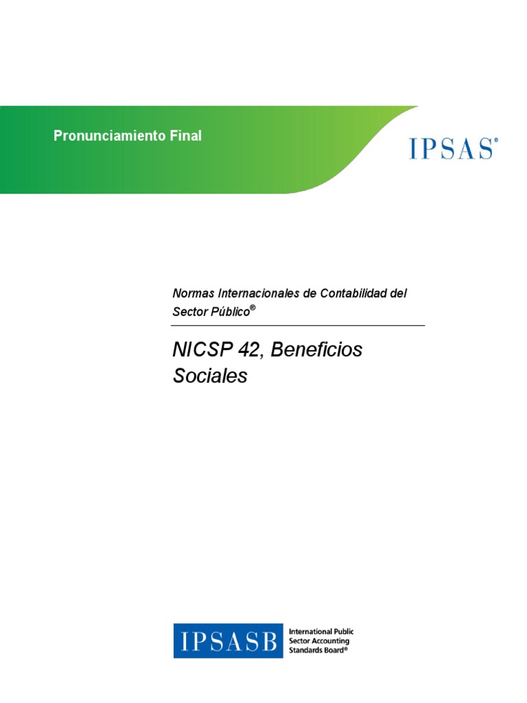 NICSP-42-Beneficios-Sociales | PDF | normas internacionales de ...