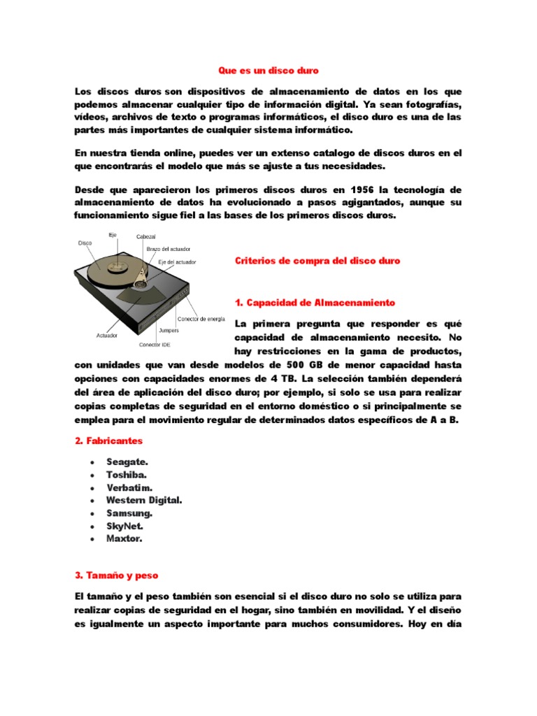 Guía Completa de Discos Duros | PDF | Disco duro | Unidad de estado sólido