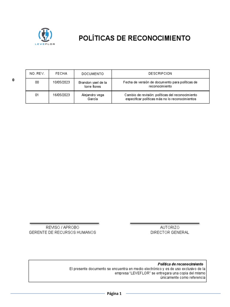 Politicas de Reconocimiento | PDF | Gestión de recursos humanos | Economias