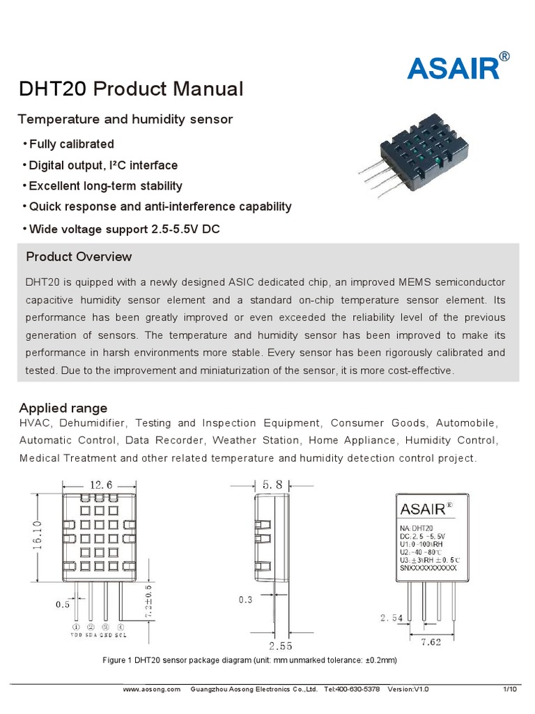 DHT20 Product Manual | PDF