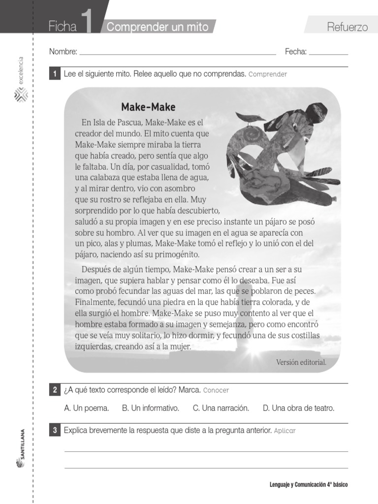 Ficha 1 Unidad 1 Mito | PDF