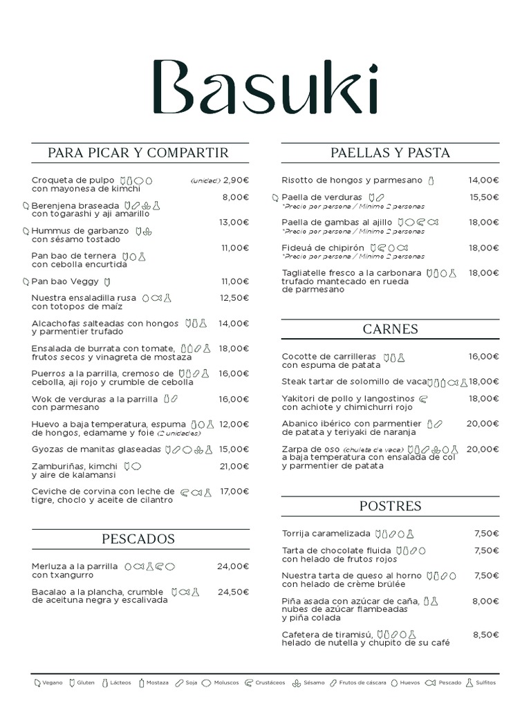 Basuki Carta ESP | PDF | Alimentos | Cocina