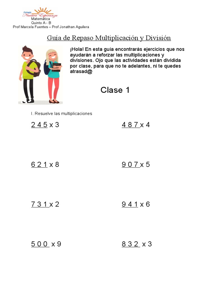 Guía de Repaso Multiplicación y División | PDF