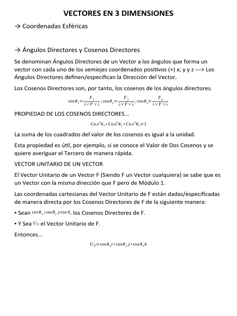 Estudio Vectores en 3 Dimensiones | PDF | Vector Euclidiano | Sistema coordinado