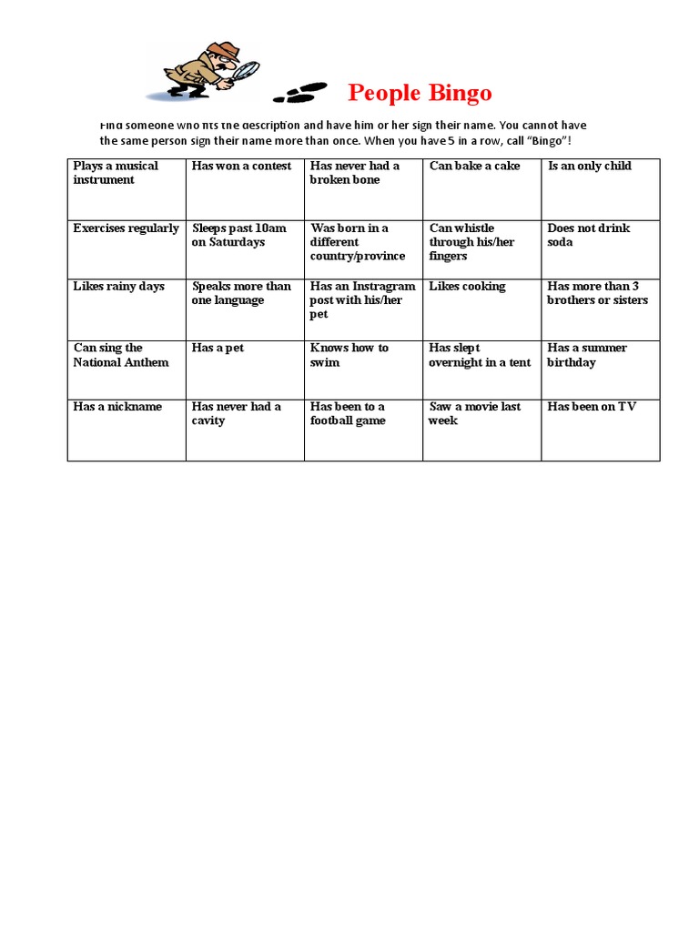 People Bingo | PDF