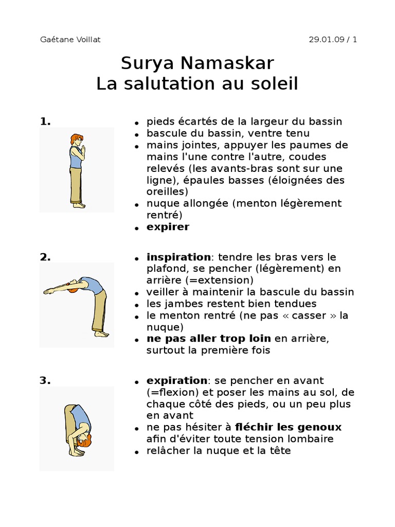 Surya Namaskar (Salut Au Soleil) | PDF