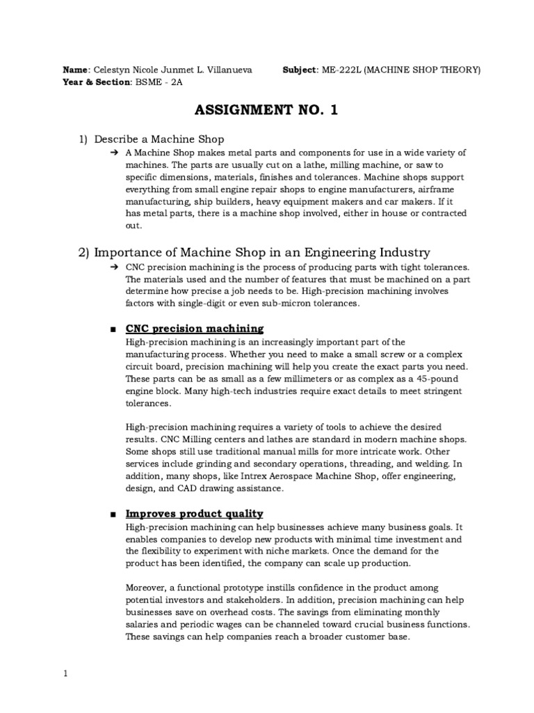 Assignment No 1 Final Pdf Drill Machining 