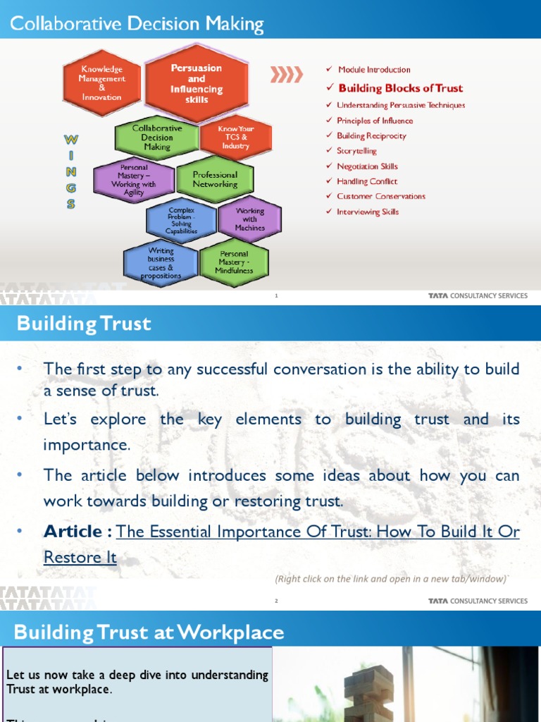 Building Blocks of Trust | PDF