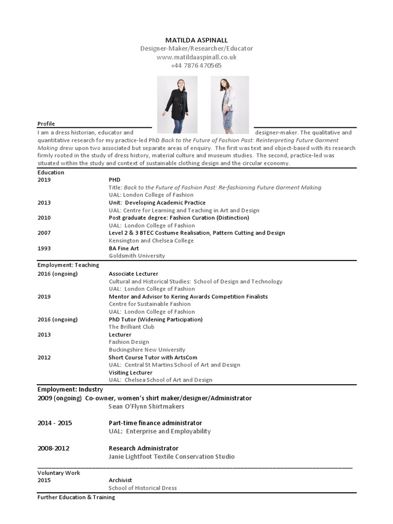 Matilda Aspinall | PDF | Fashion | Sewing