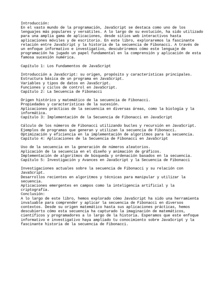 JavaScript y Fibonacci: Un Vínculo Fascinante | PDF | Script Java | Secuencia