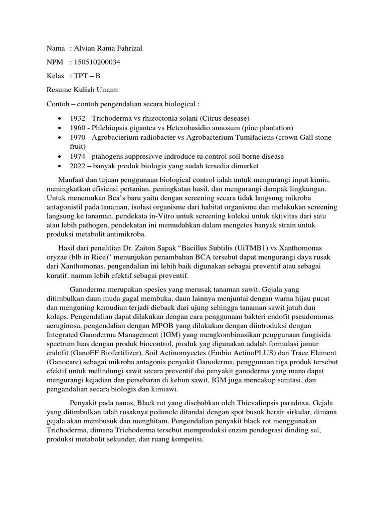 Resume Kuliah Umum | PDF