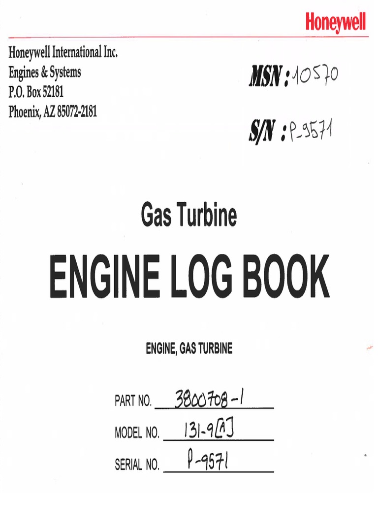 93M VVC 10570 APU Logbook | PDF