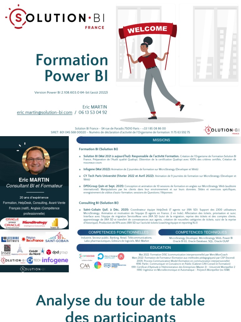 COURS - Power BI - Analyste Métier Débutant - Jour 1 | PDF